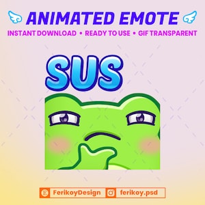 SUS Cute Frog Animated Emote and Static - Thinking Froggy - for Twitch ...