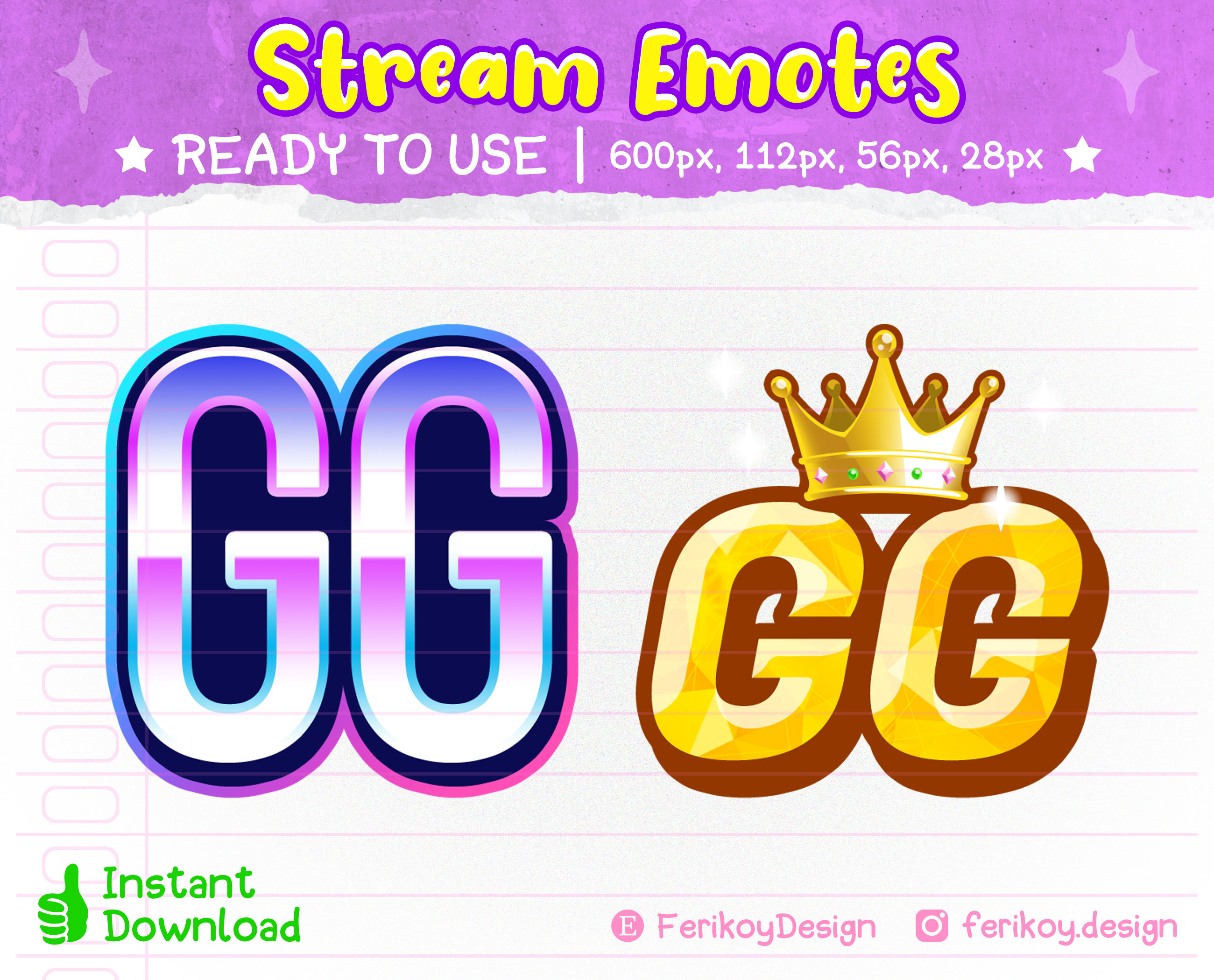 Stream Emotes - GG Text - Bon jeu #1 | Emotes personnalisés | | Twitch ...