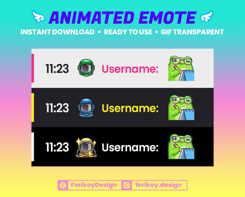 Taking Notes Cute Frog Animated Emote Frog Notes for Twitch and Discord ...