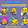 Coffee Cute Bee Animated Emote Wasp Hornet Sip Emote for Twitch and ...