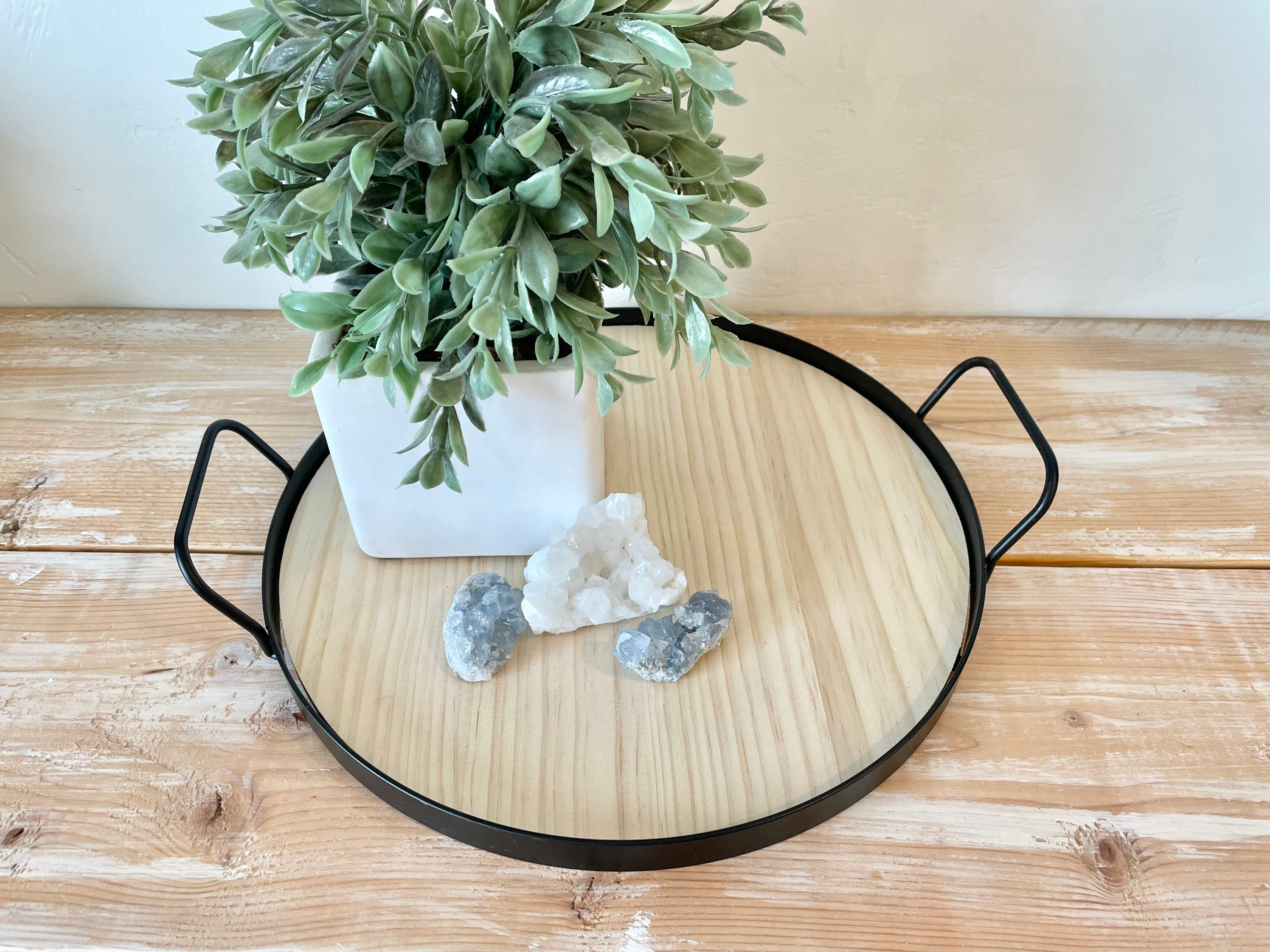 Wood Tray Tray Round Tray Wood - Etsy