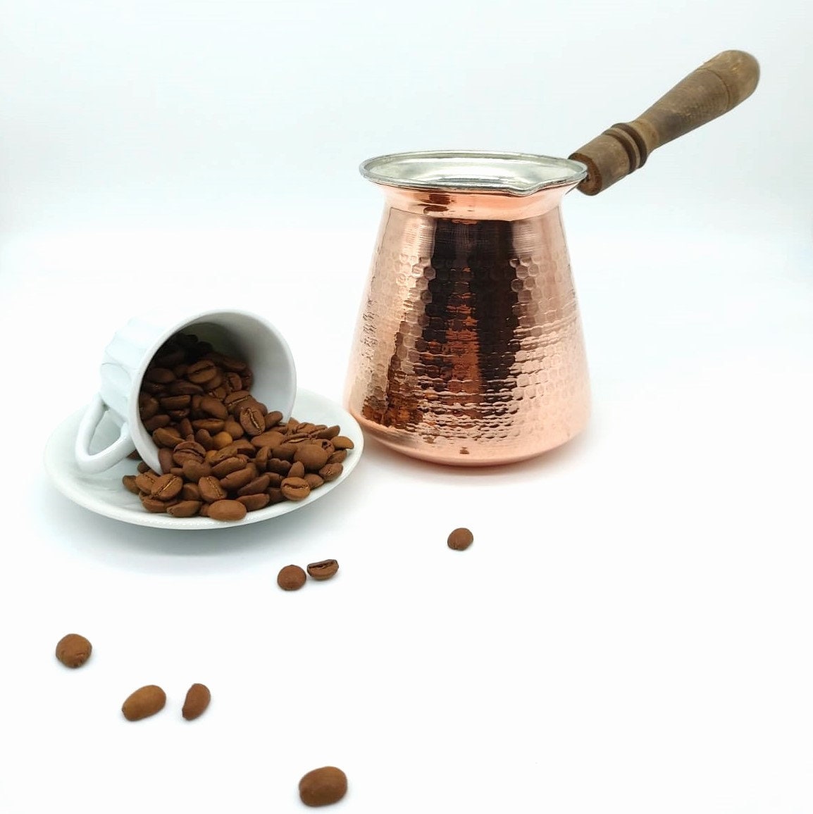 Original Solid Copper Turkish Arabic Greek Briki Coffee Pot, Stovetop ...