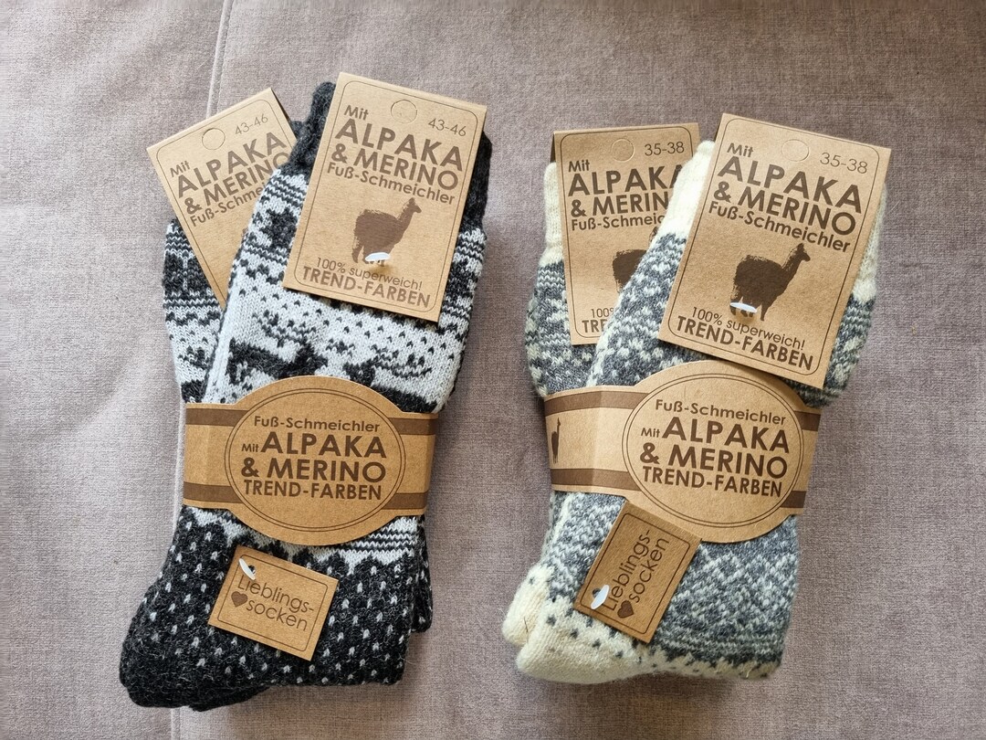 2X Norwegian Wool Socks for Men and Women, Winter Thermal Knitted ...