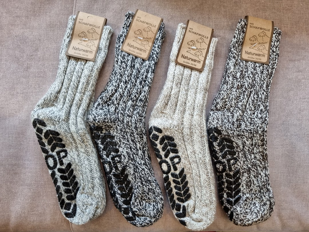 Anti-slip Norwegian Home Socks , Natural Merino Wool, Lambs Wool and ...