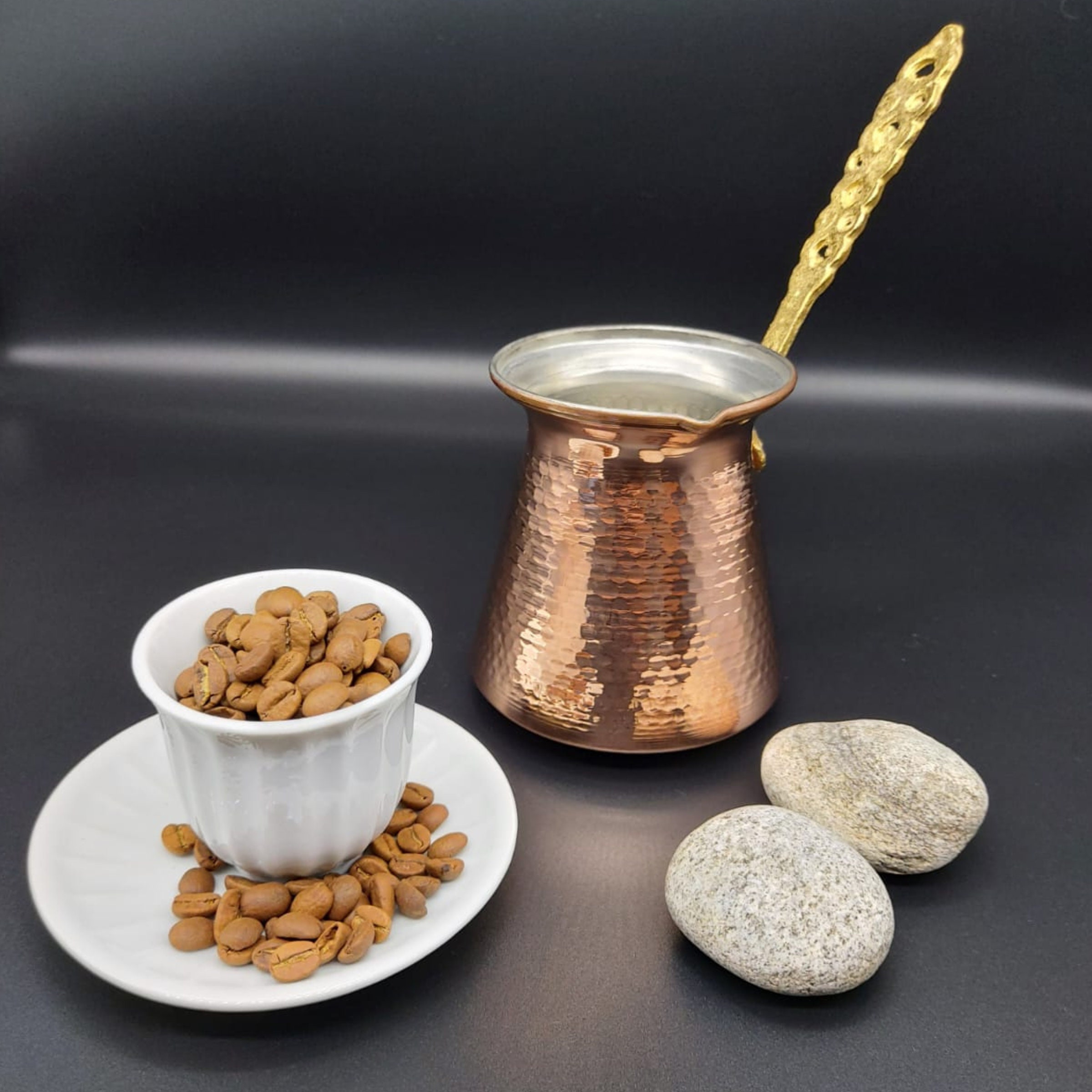 Original Solid Copper Turkish Arabic Greek Briki Coffee Pot, Stovetop ...