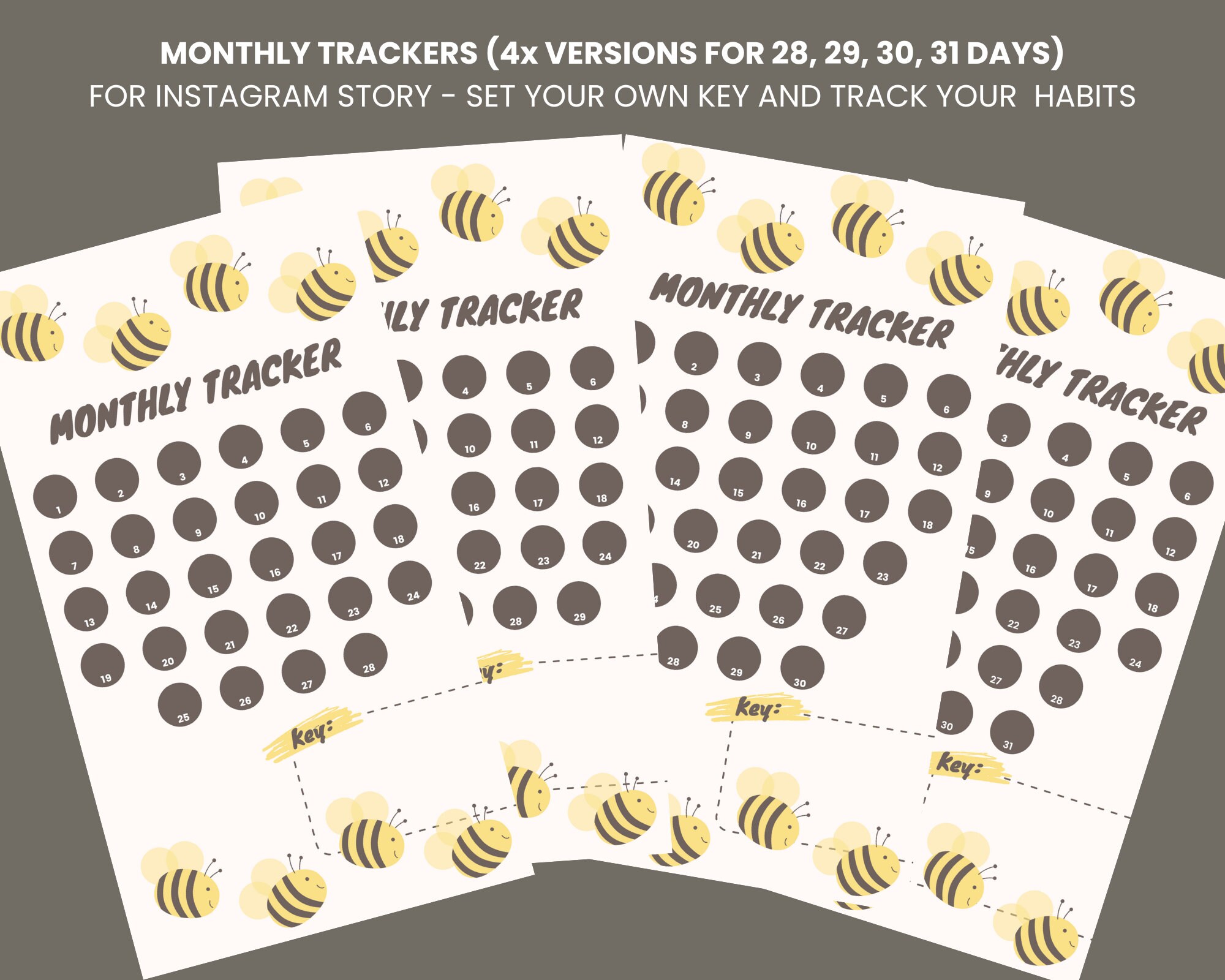 Bumblebee Instagram Weight Loss Tracker Bundle - Weekly Weigh Loss ...
