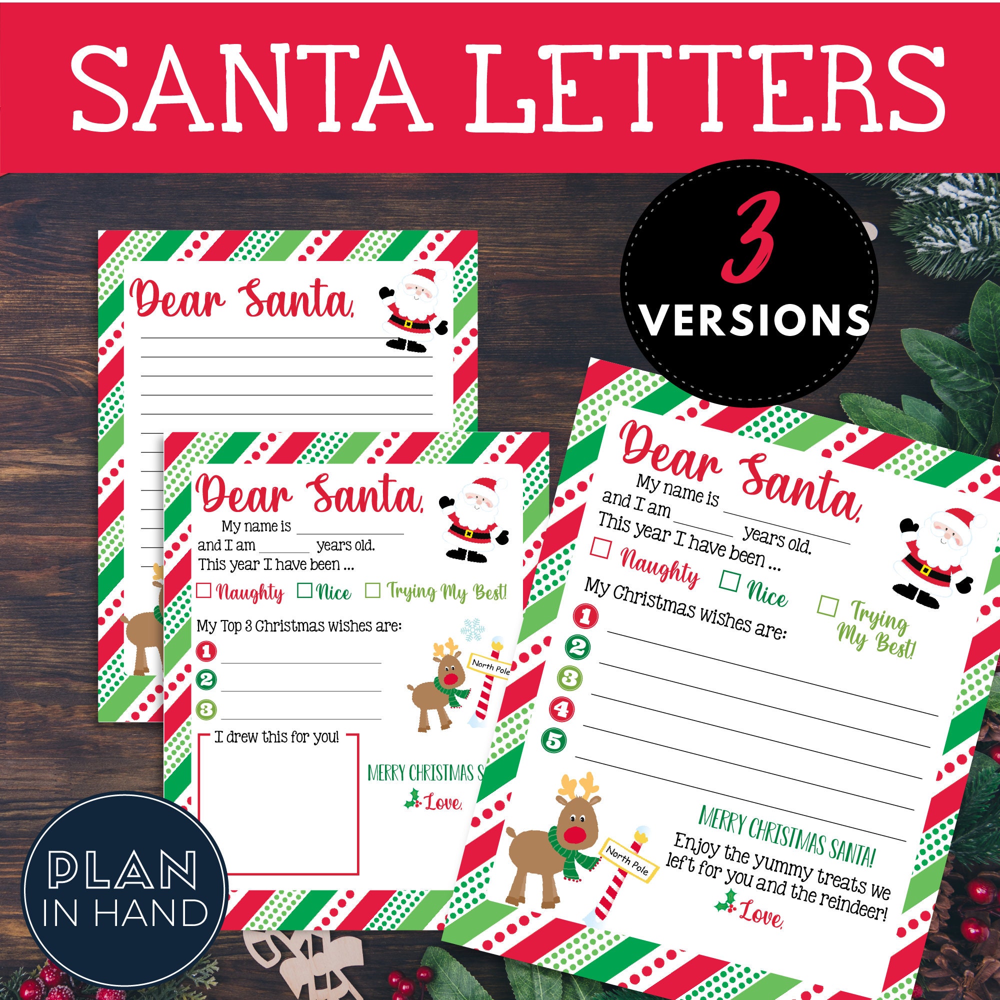 Christmas Planner Printable Santa List Santa Letter Gift Lift Christmas ...