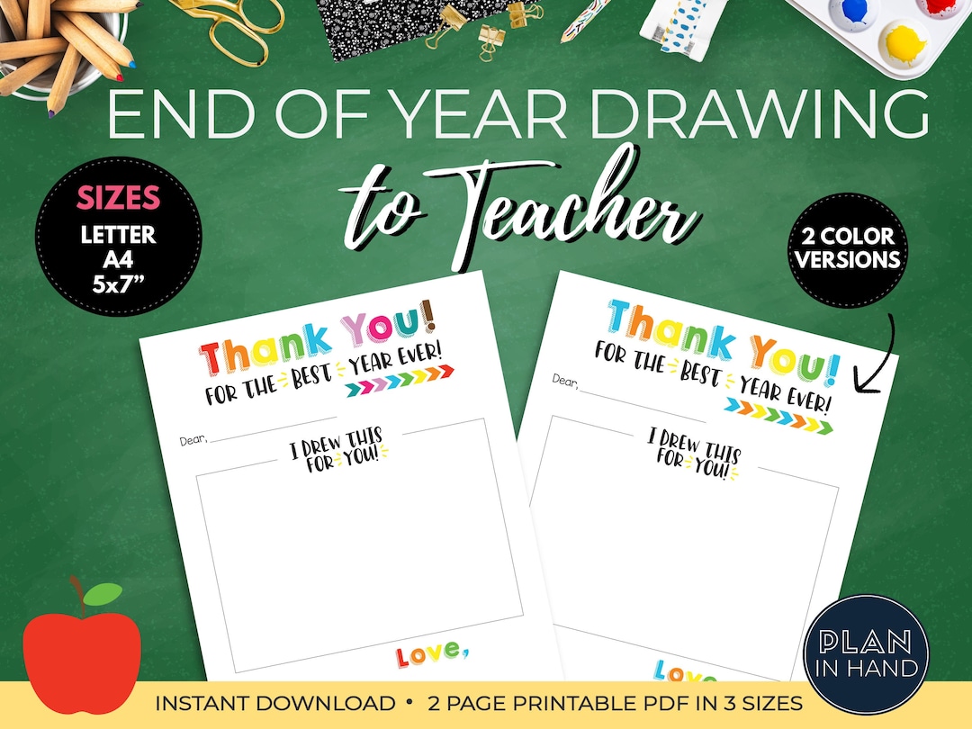 Teacher Gift Printable End of Year Teacher Gift End of Year Letter ...