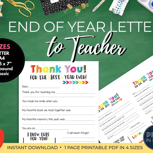 Teacher Appreciation Printable End of Year Teacher Gift End of - Etsy