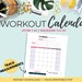 Monthly Workout Calendar Printable Digital Workout Calendar Fitness ...