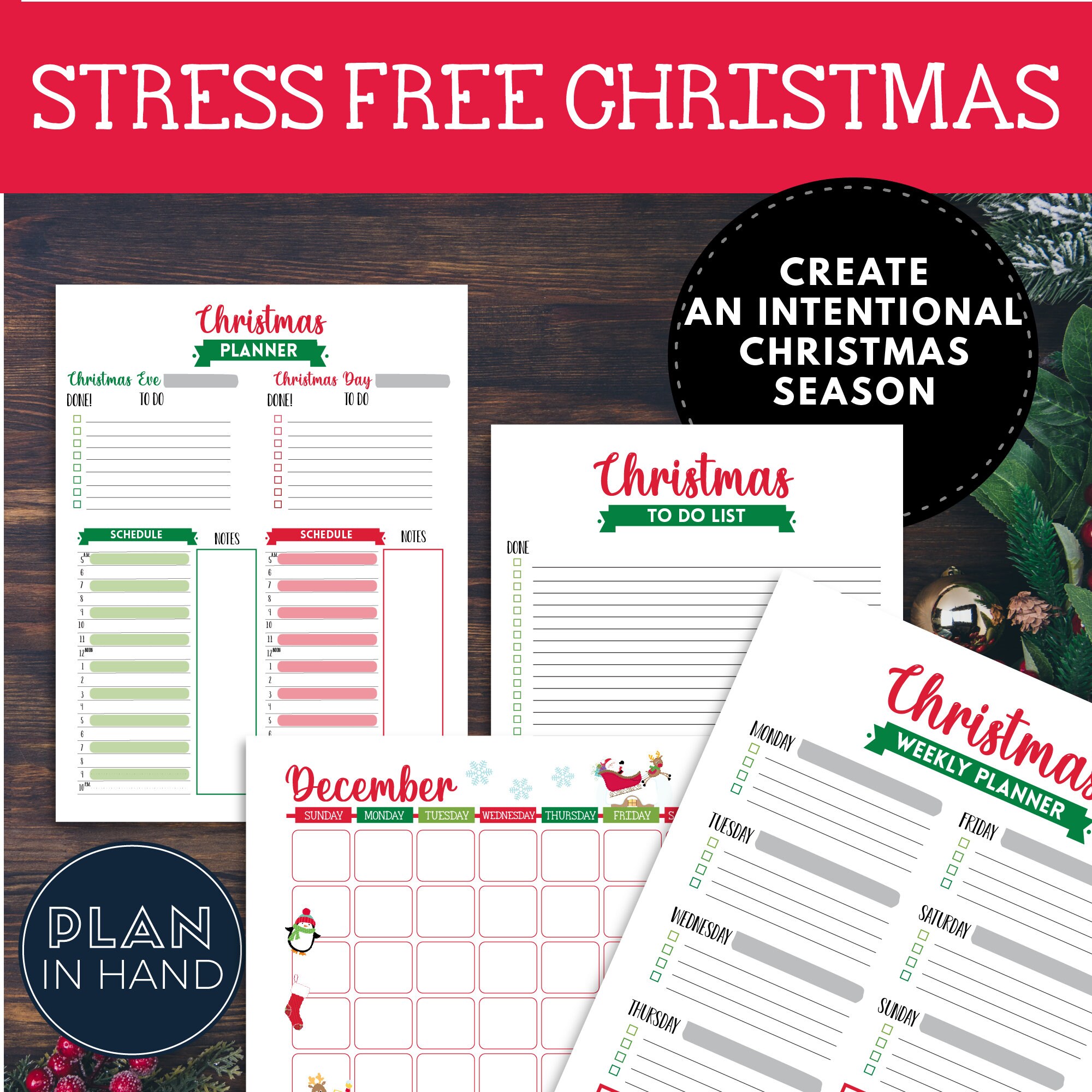 Christmas Planner Printable Santa List Santa Letter Gift Lift Christmas ...