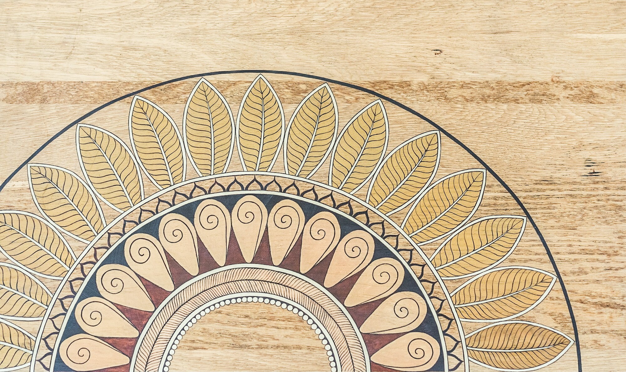 Crafted Decorative Coffee Table Table in Native American Motives in ...