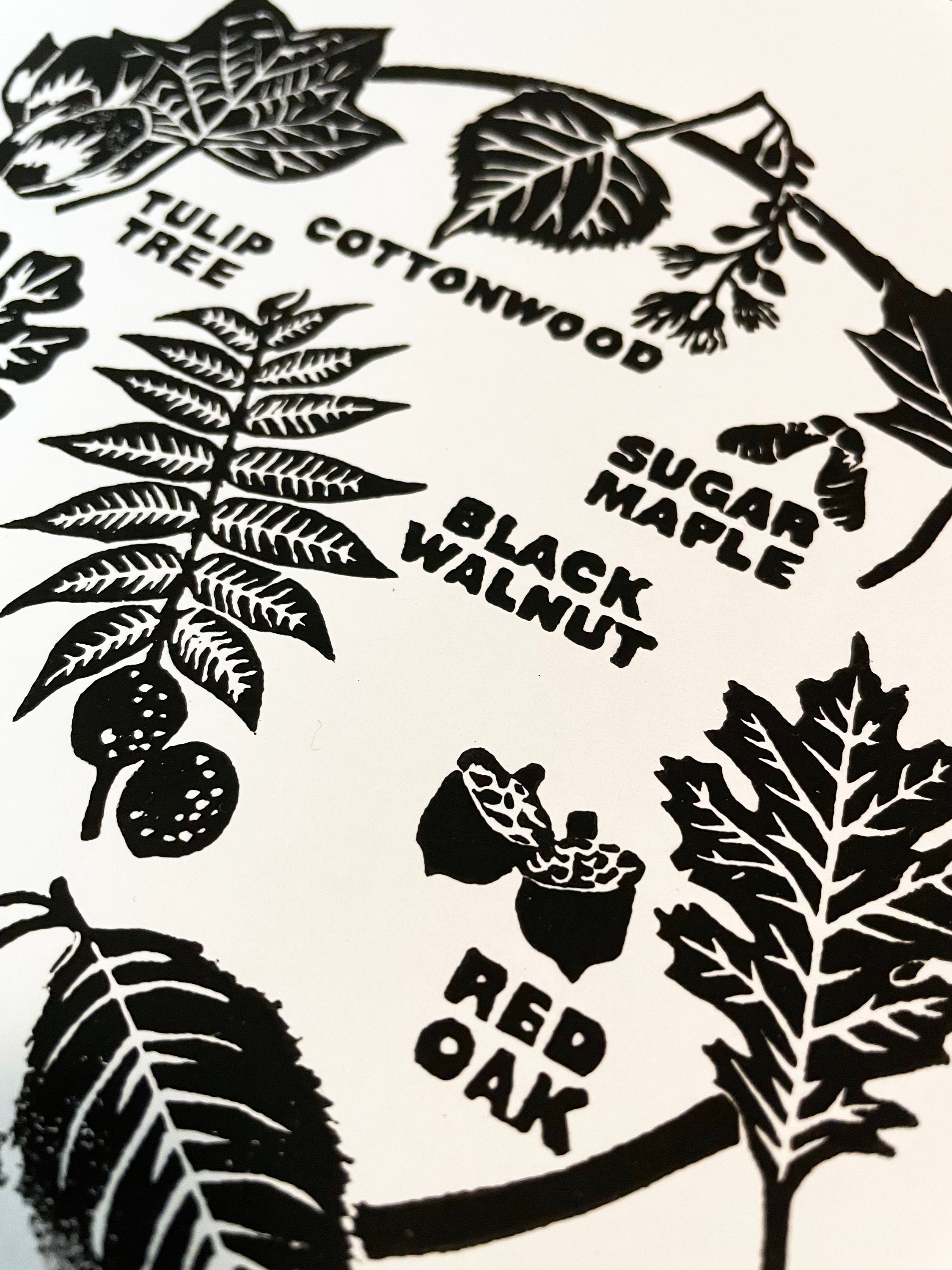 Indiana Leaves Block Print - Etsy