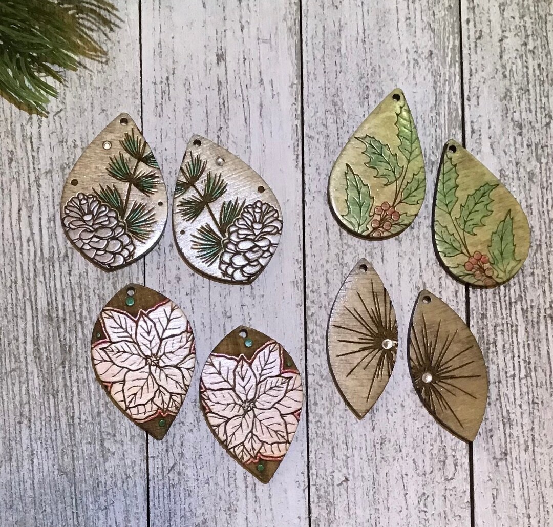 Christmas Themed Earring Svg/winter Earring Svg/laser Earring Svg/pine ...