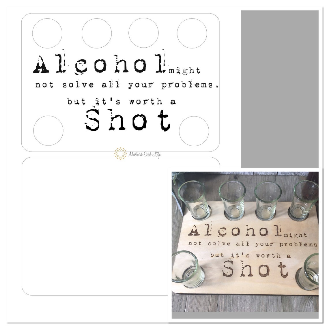 SVG File/ Alcohol Board/ Alcohol Shot Tray/ Laser File/ | Etsy