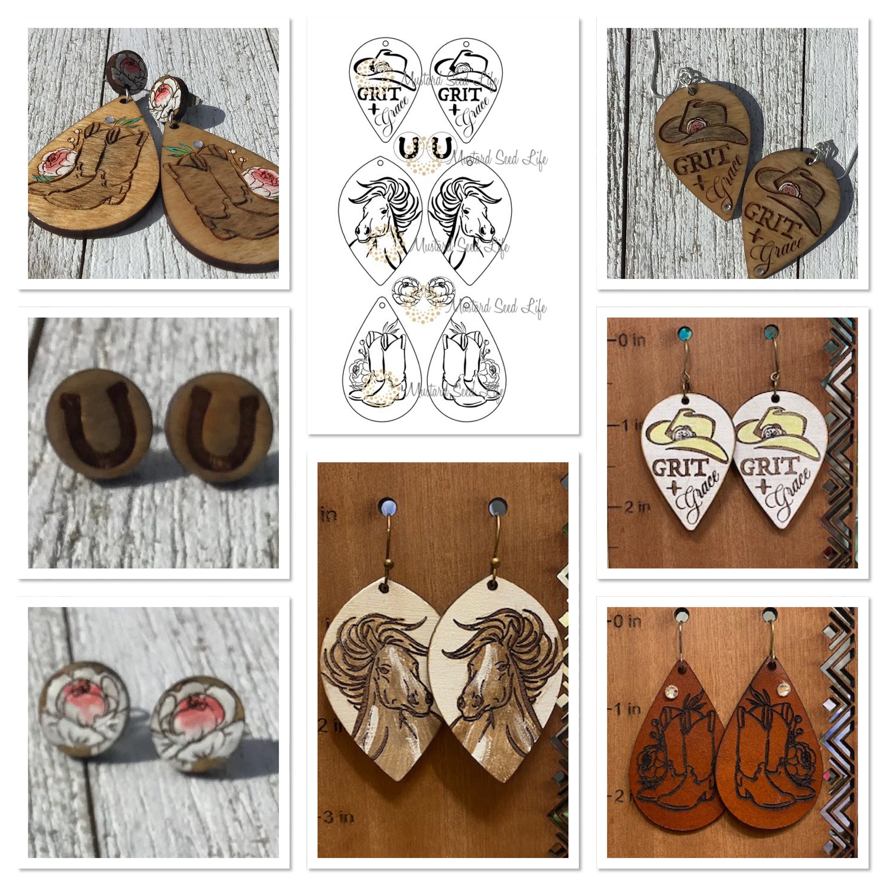 Cowgirl Themed Earring Svg/country Earring Svg/laser Earring - Etsy