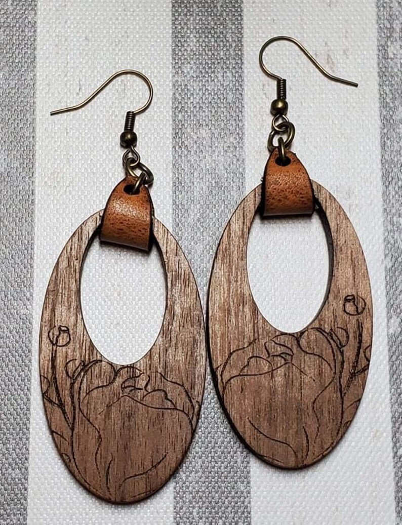 Wood Earring SVG/ Laser Earring SVG/ Peony Earring File/ - Etsy
