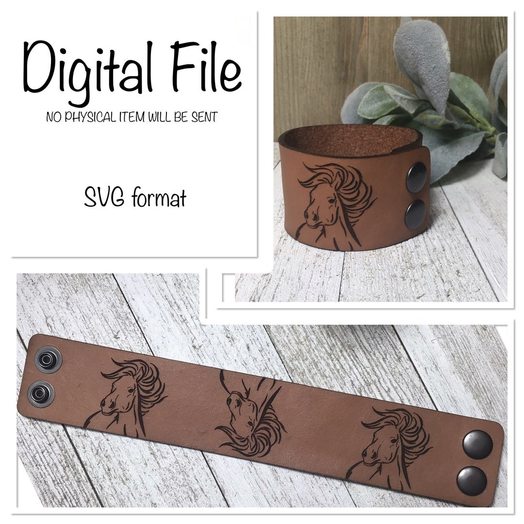 Horse Leather Cuff Bracelet Svg/cowgirl Bracelet/leather Cuff Svg ...