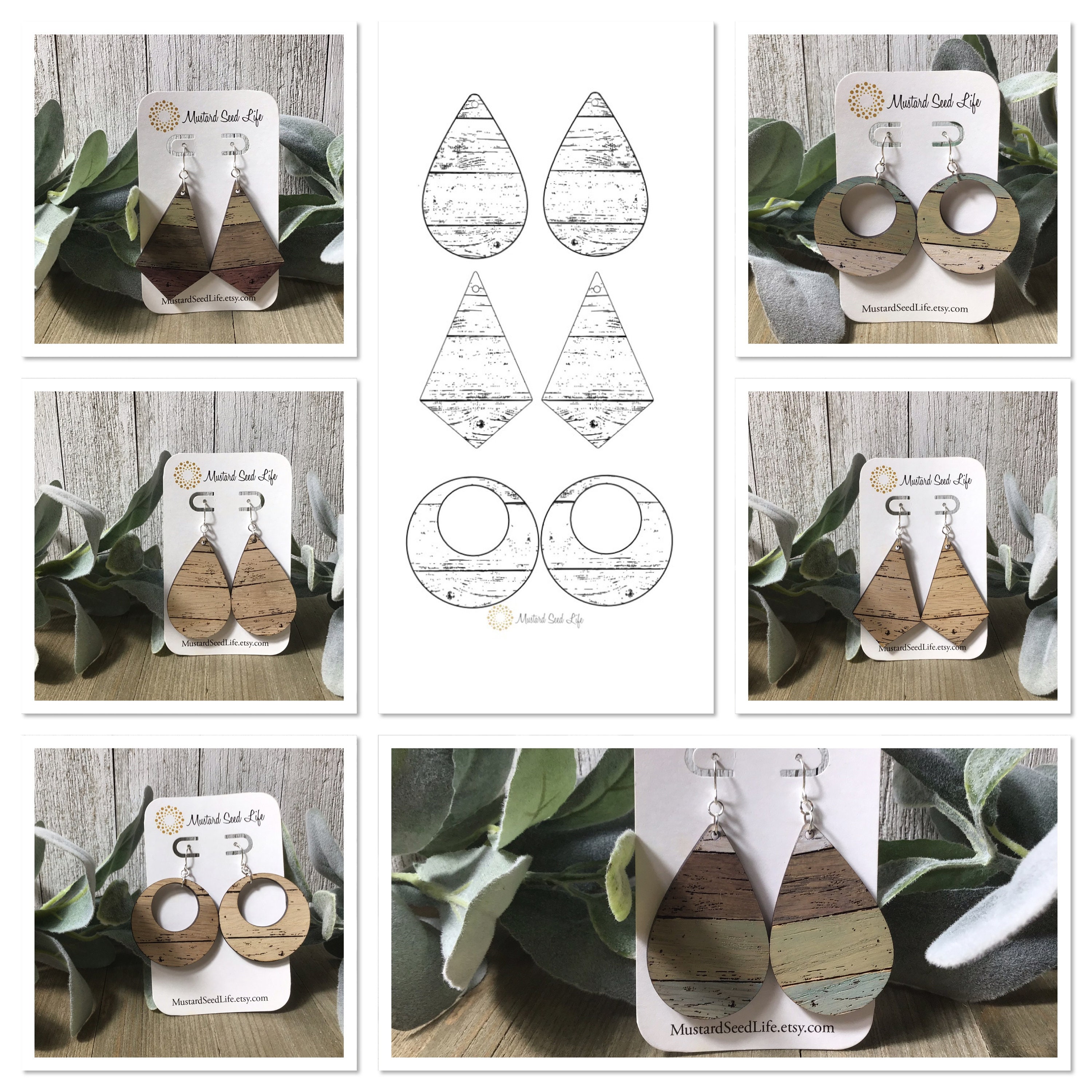 Wood Grain Earring SVG/ Wood Earring SVG/ Shiplap Earring - Etsy Australia