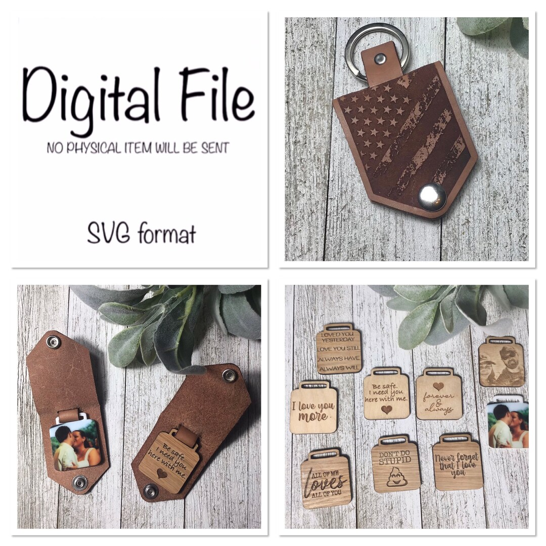 Leather Keychain Svg/keychain With Tab/customizable Keychain Svg ...