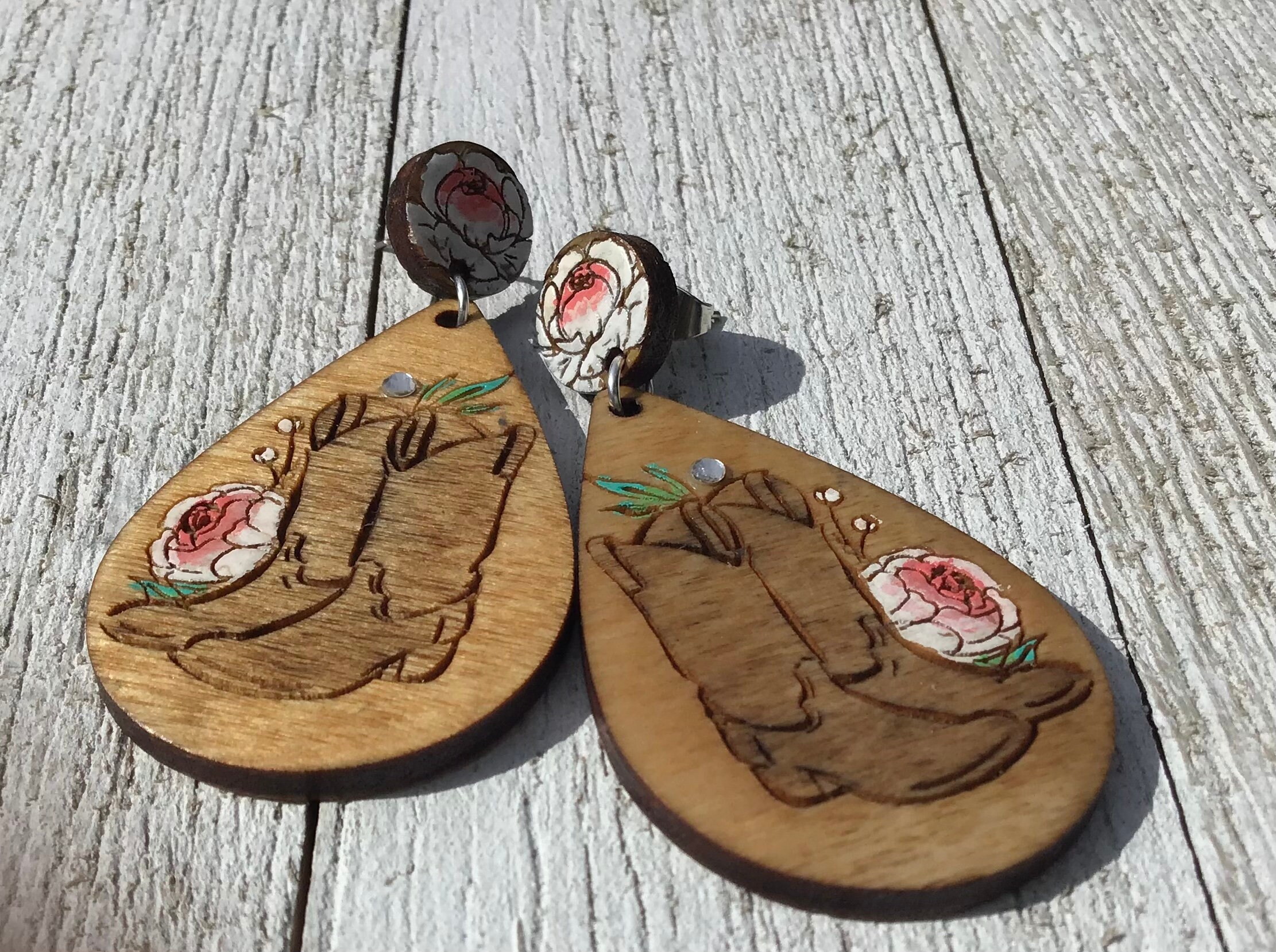 Cowgirl Themed Earring Svg/country Earring Svg/laser Earring - Etsy