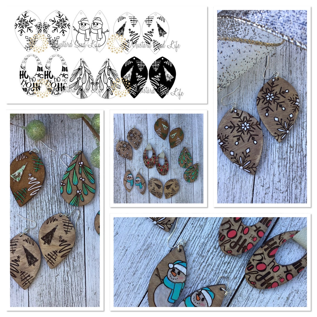 Christmas Themed Earring Svg/winter Earring Svg/laser Earring Svg ...