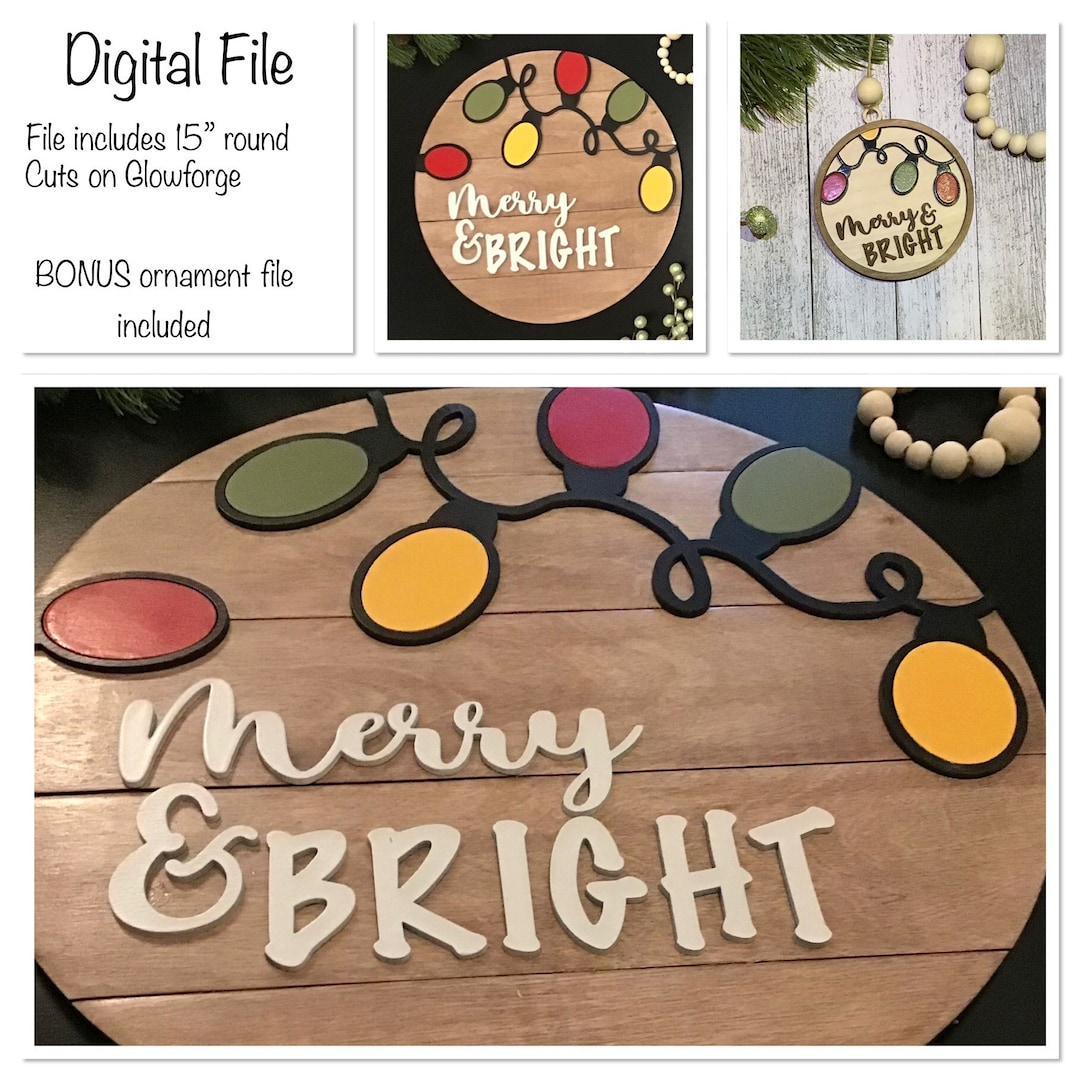 Holiday Door Round Svg/christmas SVG/ 15 Inch Door Round Laser File ...