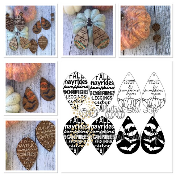Fall Themed Earring Svg/autumn Earring Svg/laser Earring - Etsy