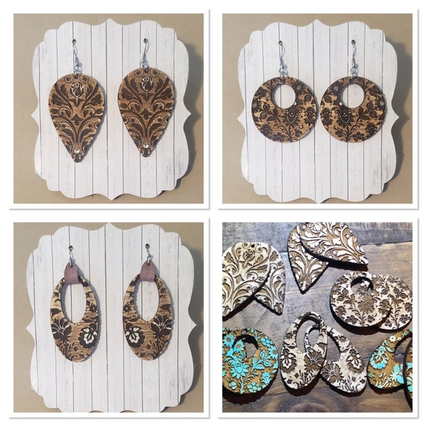 Laser Engraved Files Earrings Svg - Etsy
