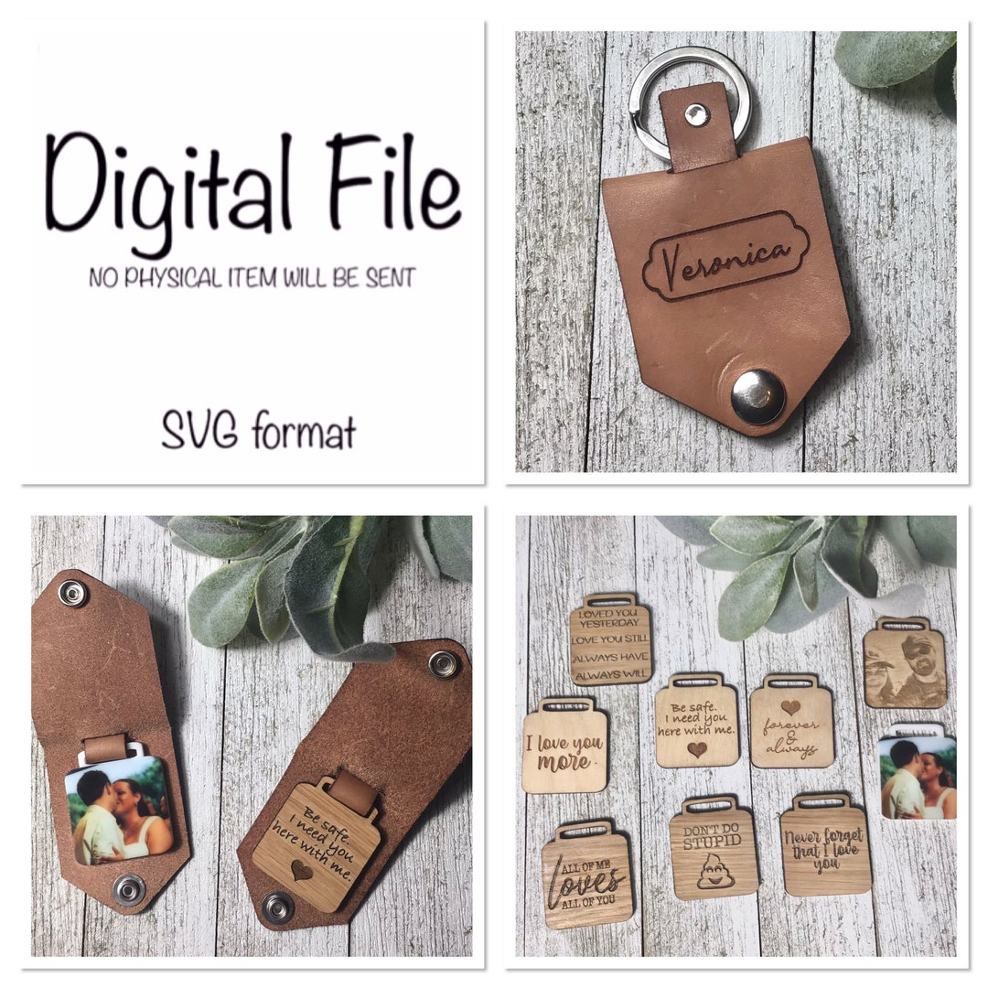 Leather Keychain Svg/keychain With Tab/customizable Keychain Svg ...