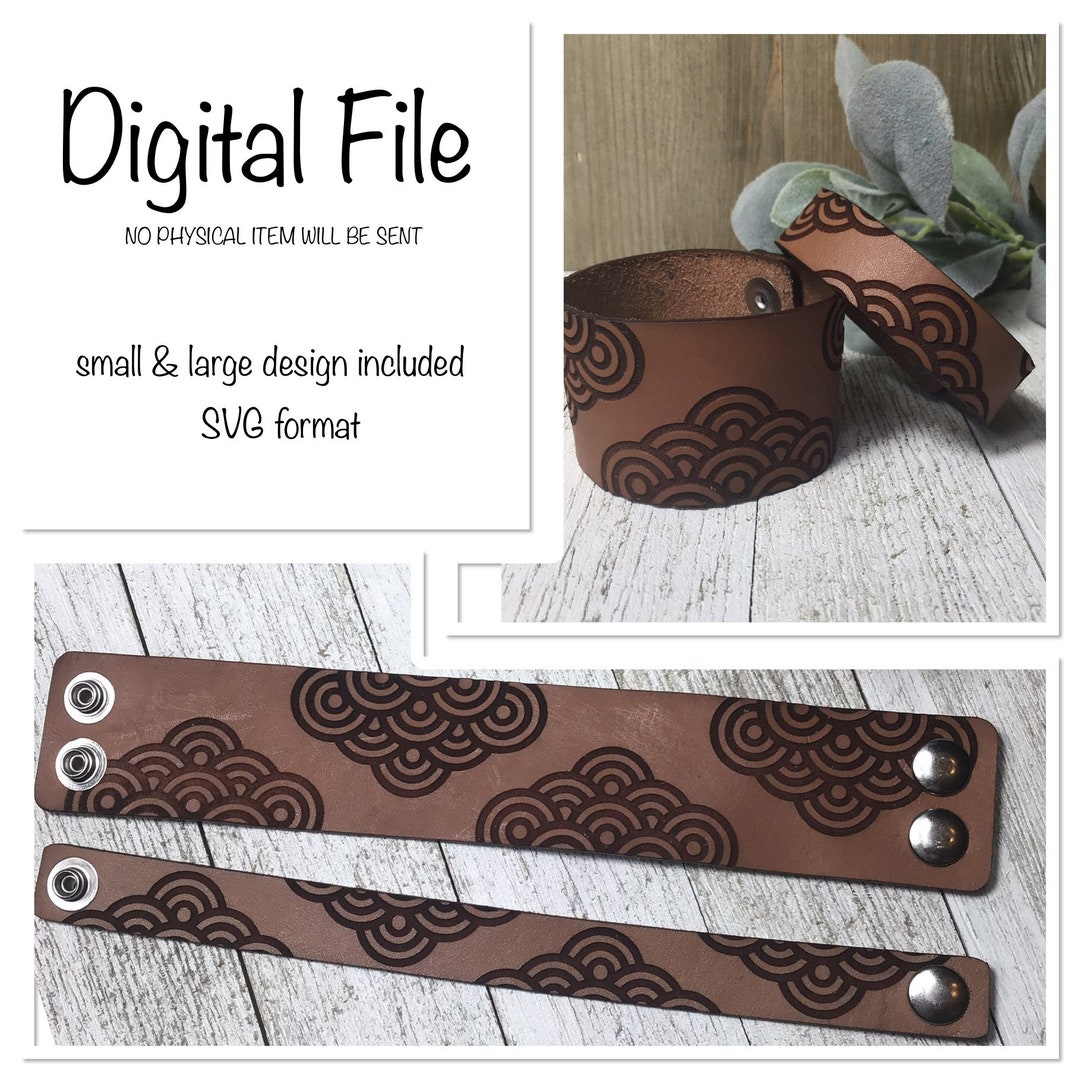 Geometric Pattern Leather Cuff Bracelet Svg/tribal Bracelet/leather ...