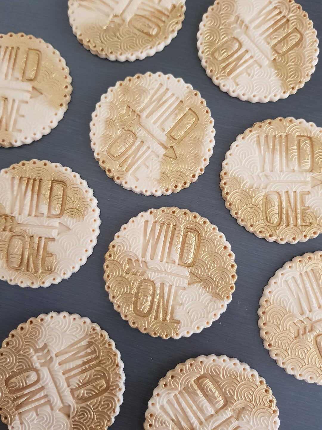 6 X Wild One Cupcake Toppers, Fondant Wild One Cupcake Decorations ...