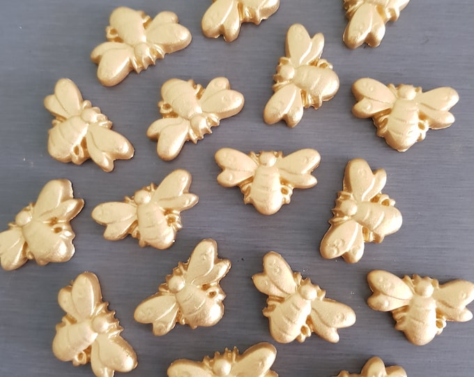 6 X Gold Bee Cupcake and Cake Toppers, Golden Bee Food Decorations - Etsy