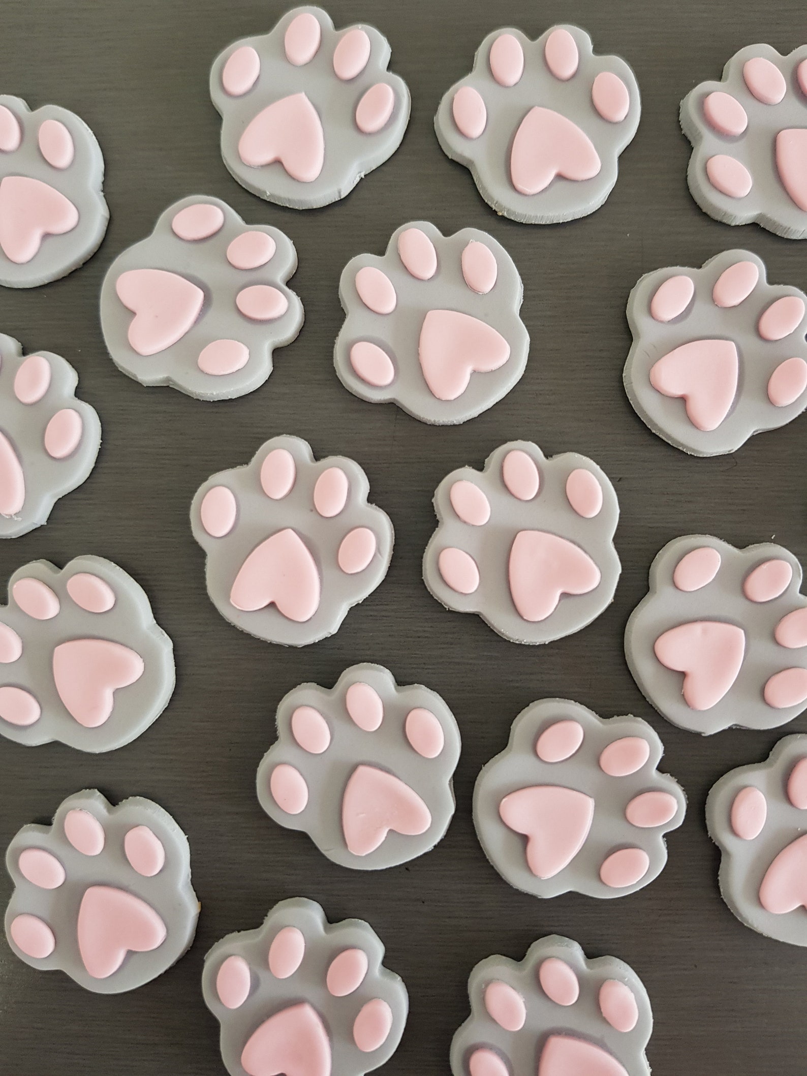 6 X Paw Print Cupcake Toppers Fondant Dog Paw Print Cupcake - Etsy