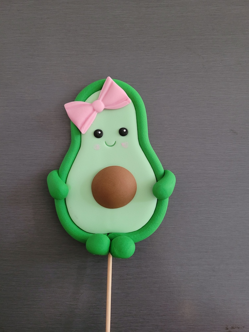 1 X Avocado Cake Topper, Avocado Cake Decorations, Fondant Icing Avo ...