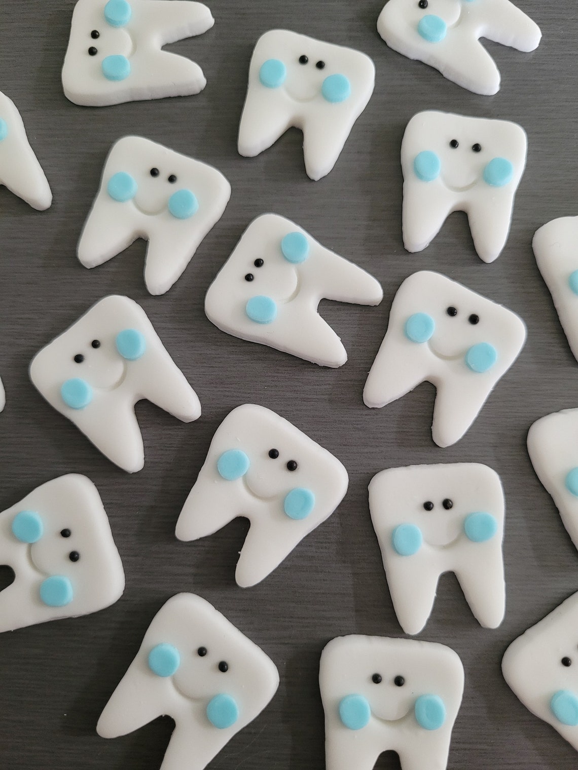 6 X Teeth Cupcake Toppers Fondant Icing Teeth Cake - Etsy