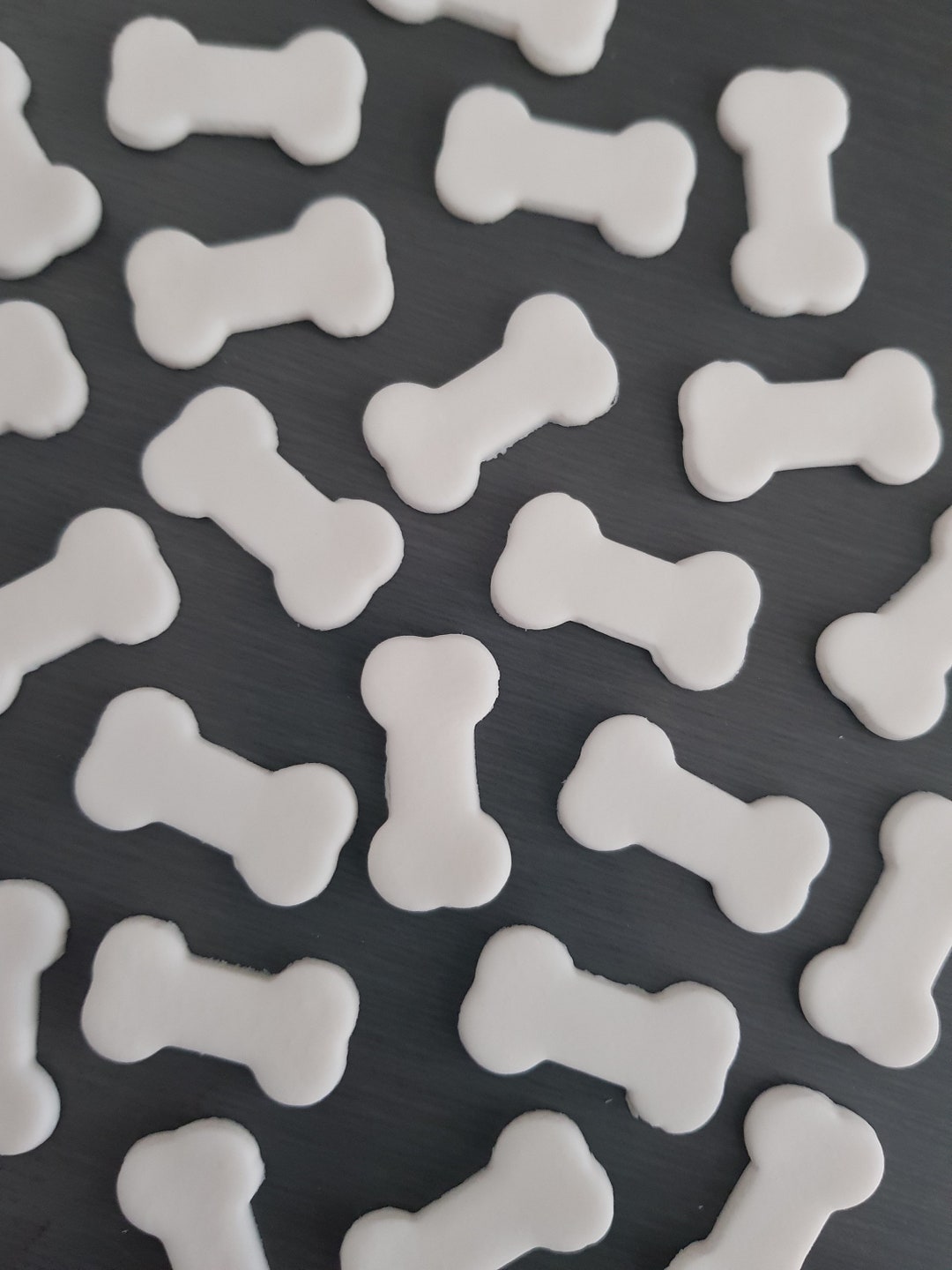 12 X Dog Bone Cupcake and Cake Toppers, Bone Cake Decorations, Fondant ...