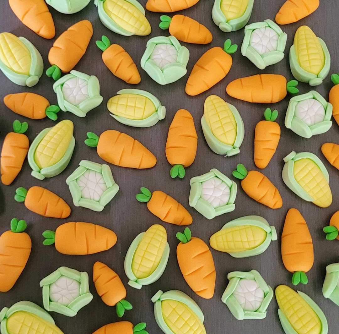 12 X Vegetable Cake Toppers, Fondant Icing Veggies Decorations - Etsy