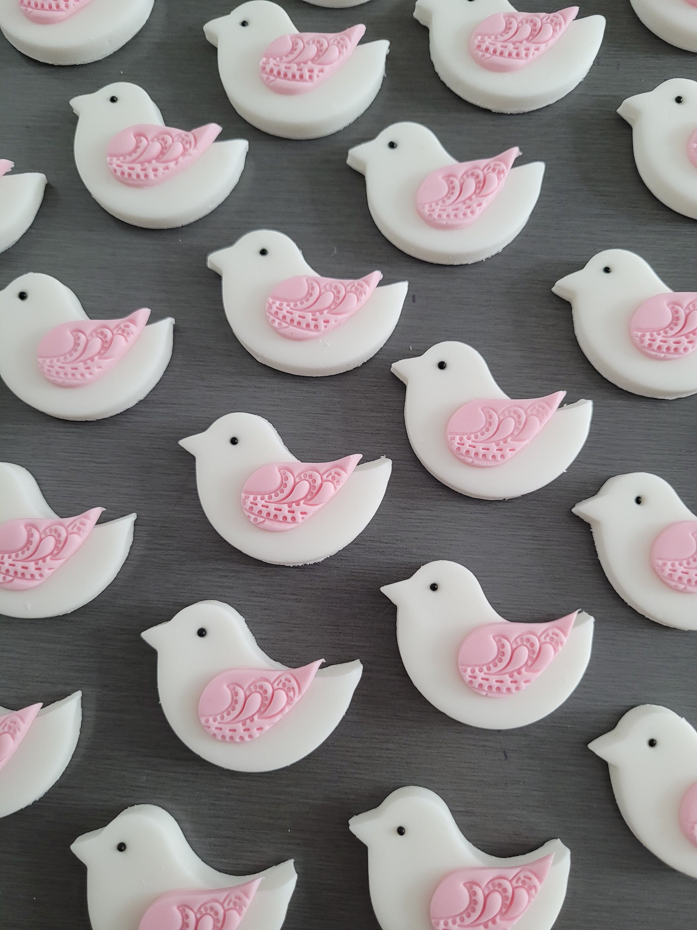 6 X Bird Cupcake Toppers Fondant Bird Cupcake Decorations - Etsy