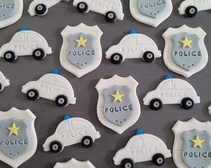 Edible Police Car Cupcake Cookie Toppers - Etsy