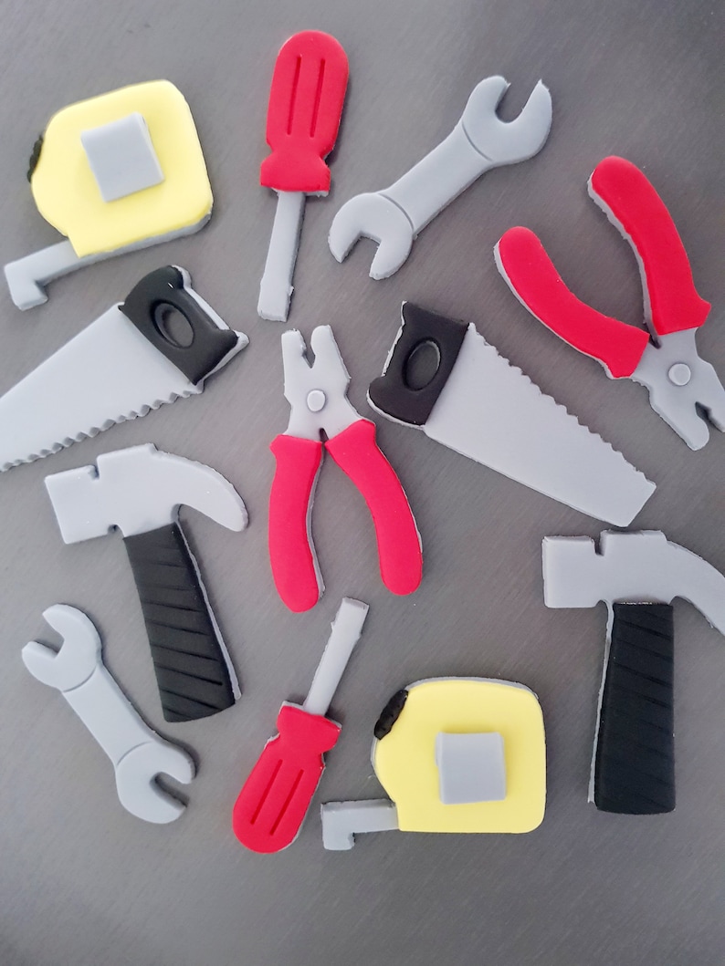 6 X Tool Cake Toppers Fondant Icing Tool Cake Decorations - Etsy