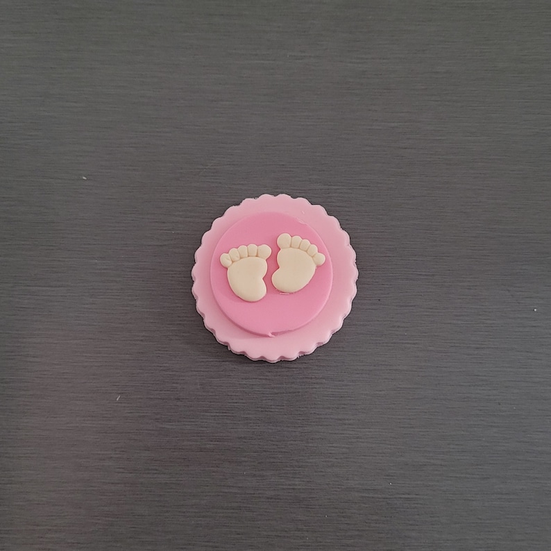 6 X Baby Feet Cupcake Toppers Fondant Baby Shower Cupcake - Etsy
