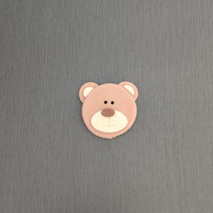 6 X Teddy (TAN) Face Cupcake Toppers, Fondant Icing Teddy Face Cupcake ...