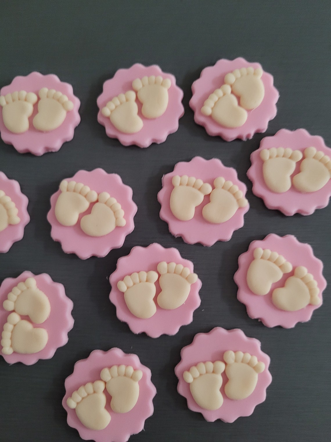 6 X Baby Feet mini Toppers Fondant Icing Babyshower Cupcake - Etsy