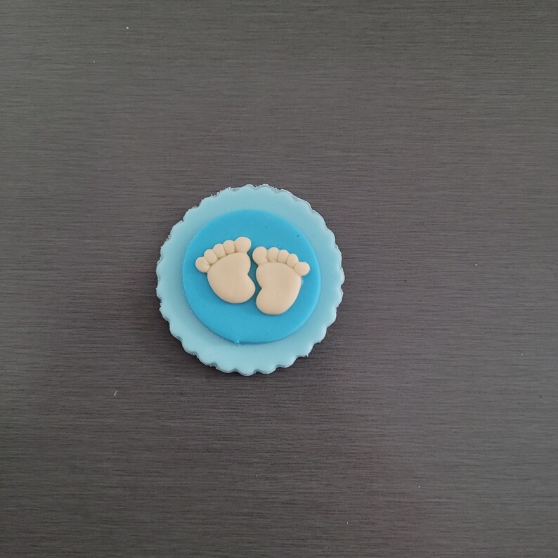 6 X Baby Feet Cupcake Toppers Fondant Baby Shower Cupcake - Etsy