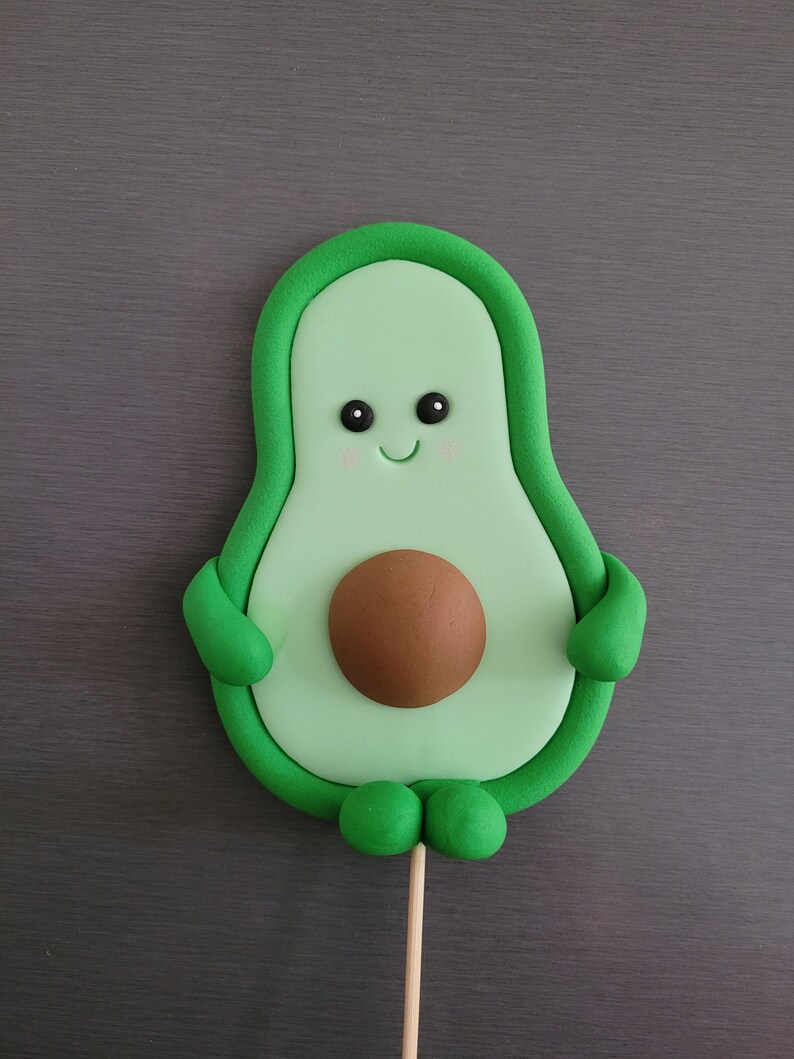 1 X Avocado Cake Topper, Avocado Cake Decorations, Fondant Icing Avo ...