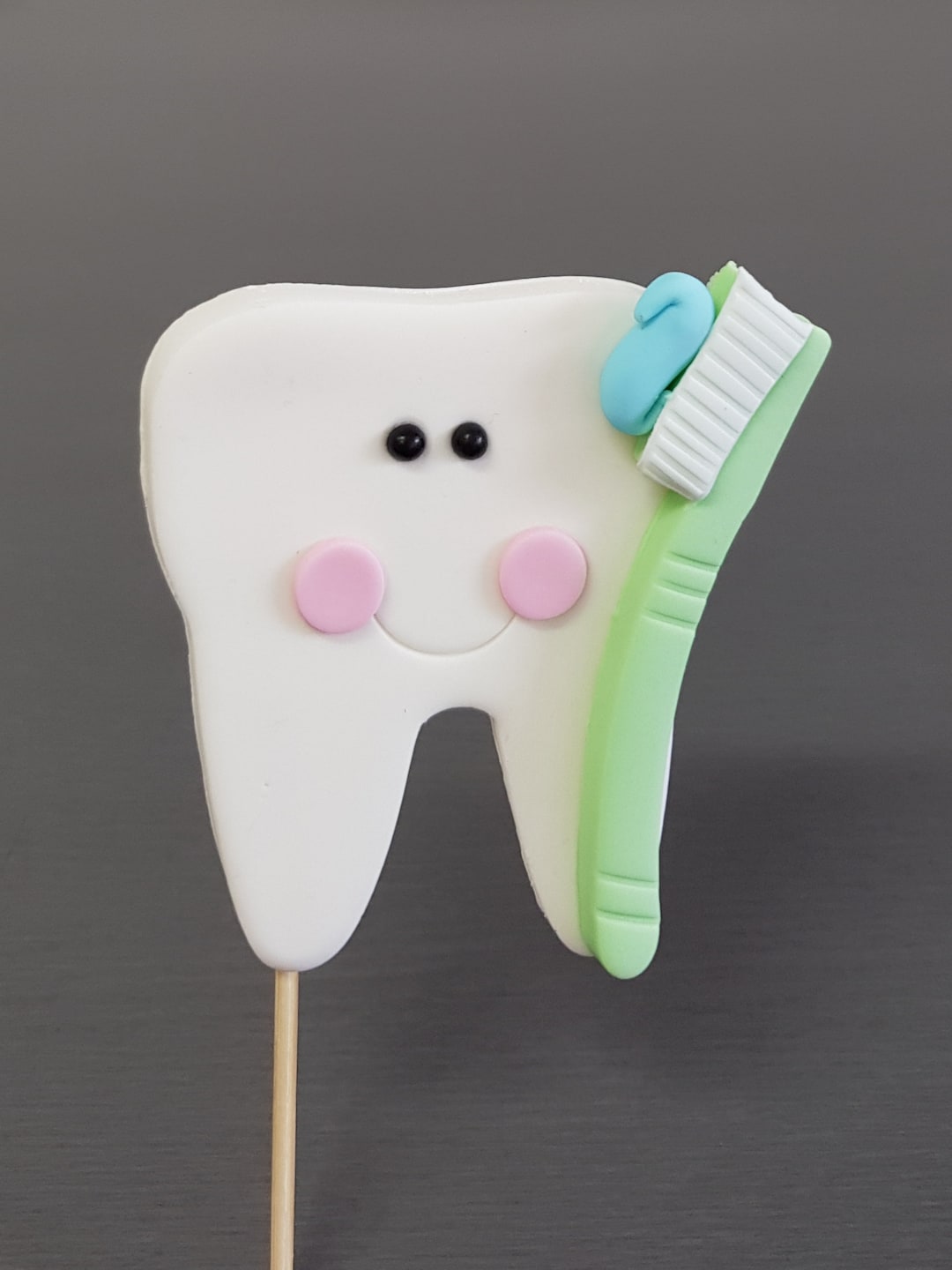 1 X Tooth W.tooth Brush Cake Topper, Fondant Tooth Cake Decoration - Etsy
