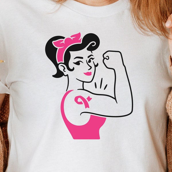 Rosie the Riveter Breast Cancer Svg - Etsy