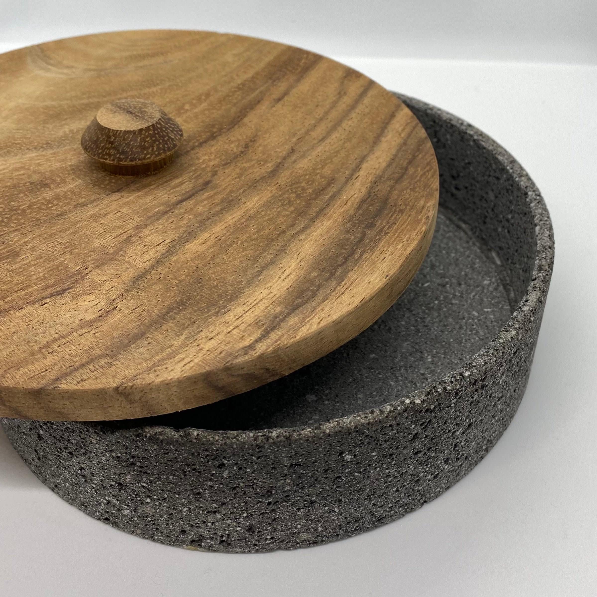 Stone & Wood Tortillero - Tortilla Warmer Authentic Mexican Black Stone ...