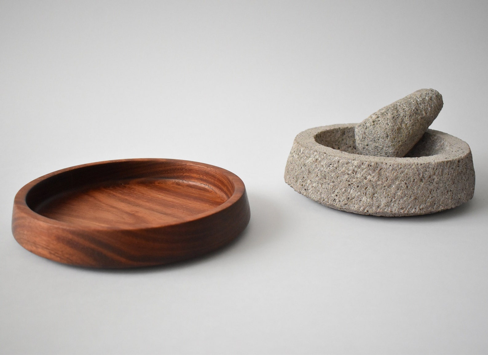 Stone & Wood Authentic Mexican Molcajete + Tortilla Warmer. Hand Carved ...